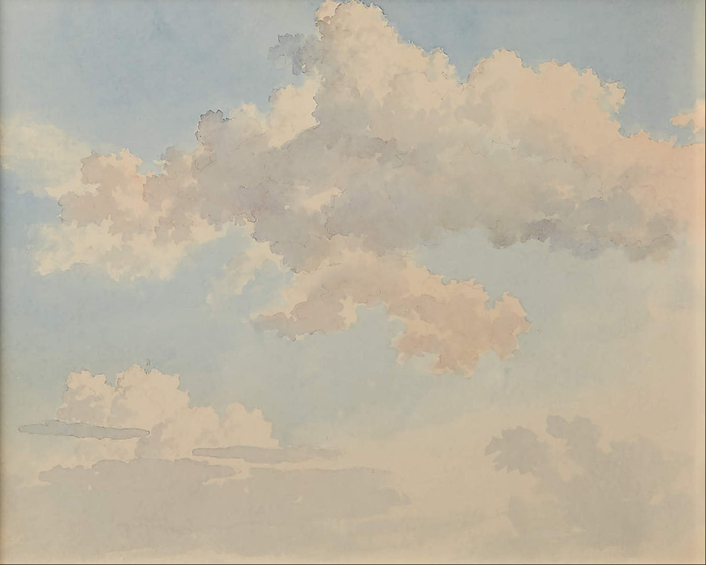 Original Sky and Clouds Art - Handmade Oil Painting #TC 134